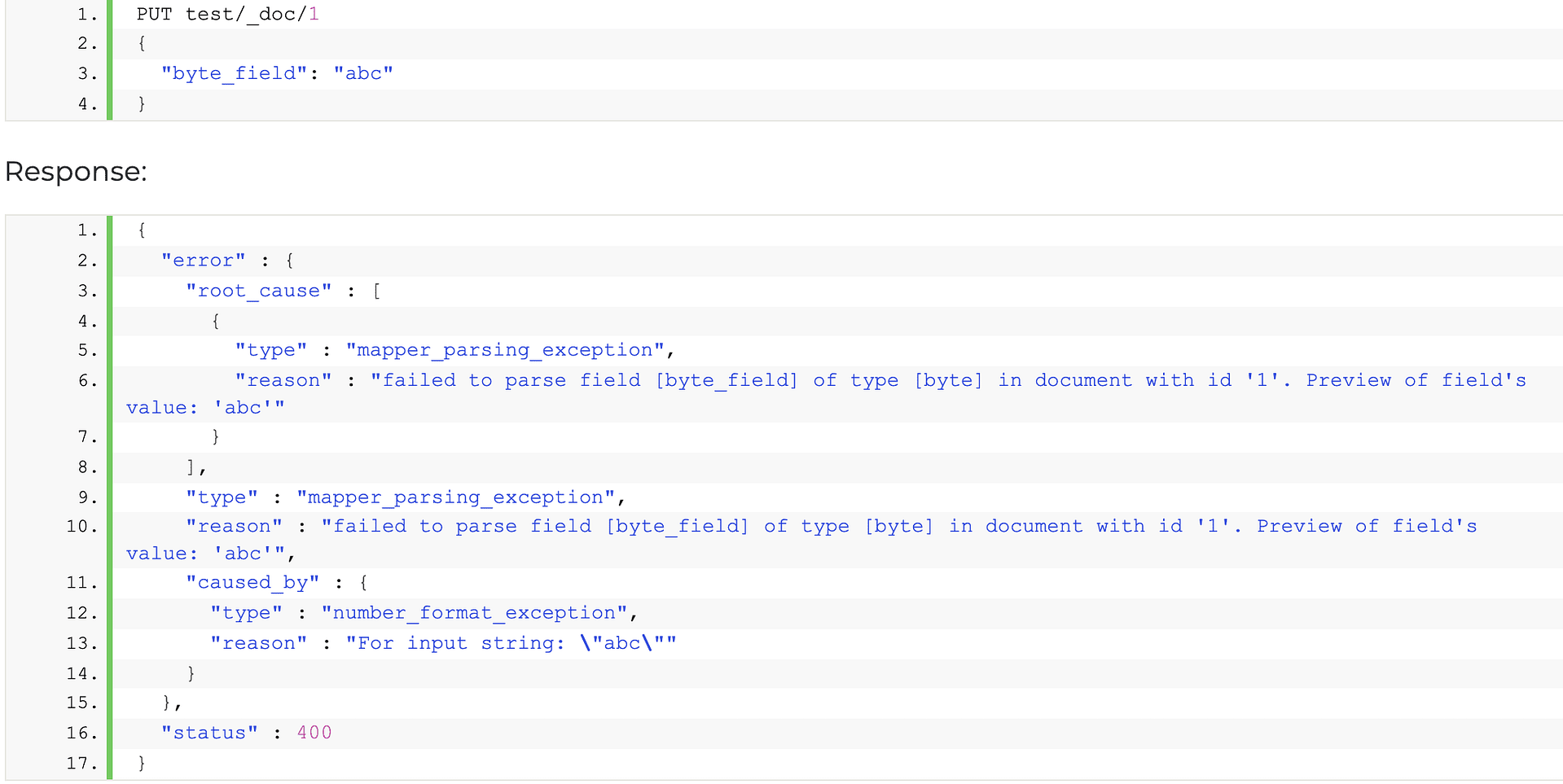 Failed to parse field of type in document with id - Common causes and quick fixes