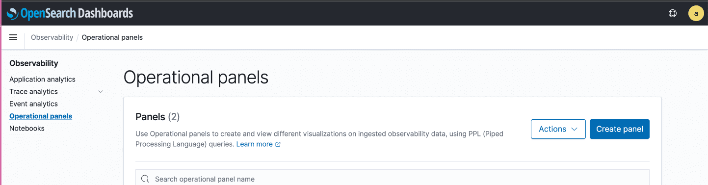 OpenSearch Dashboards & Visualizations: Notebooks & Operational Panel