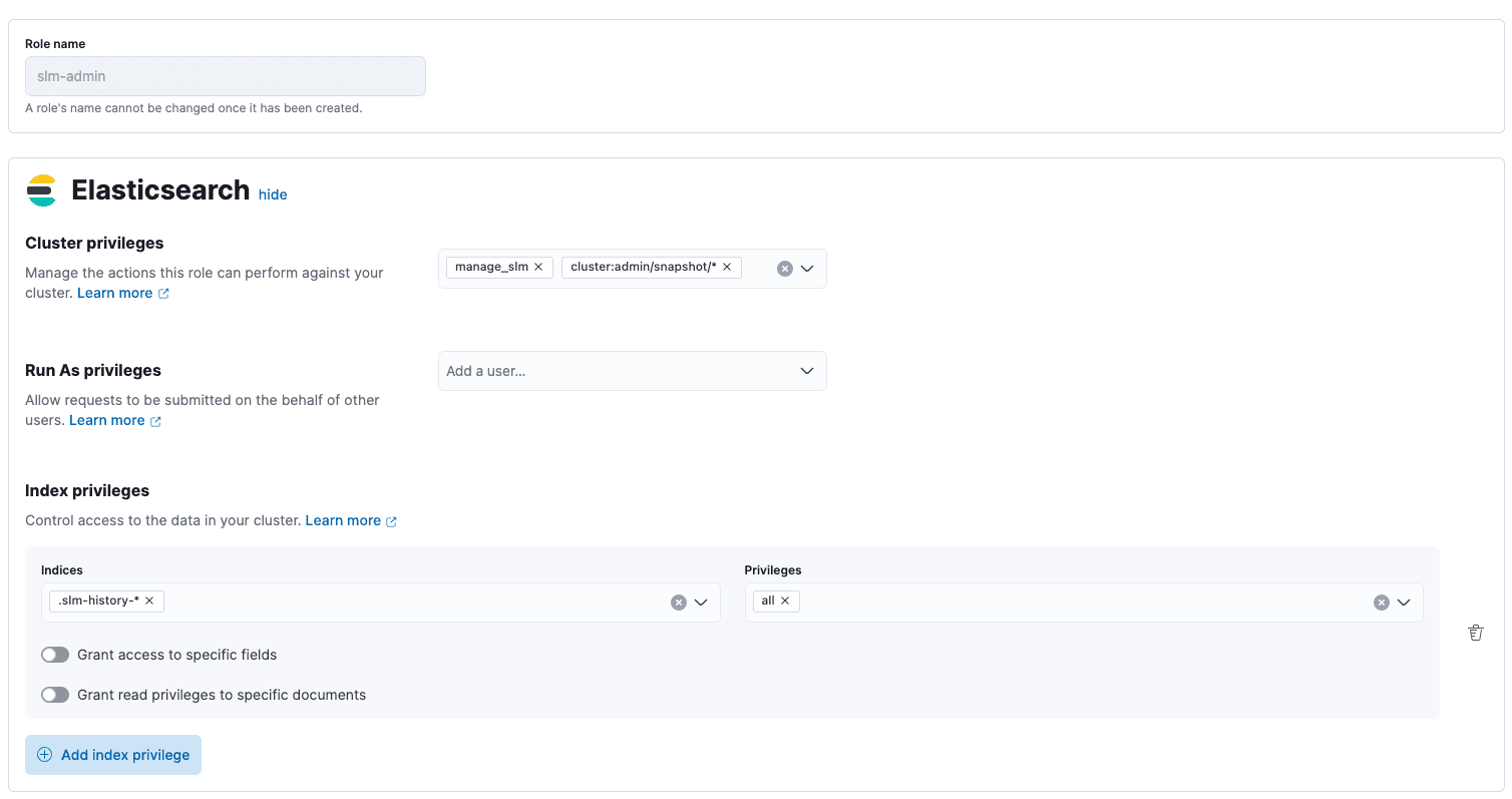 Elasticsearch Snapshot Lifecycle Management (SLM)