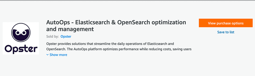 Opster AutoOps is Listed on Amazon Web Services Marketplace
