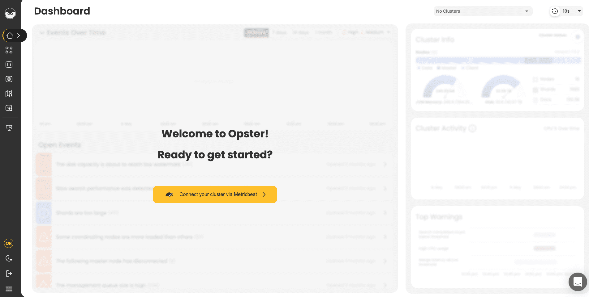 New AutoOps Account - How to Connect Opster Metricbeat